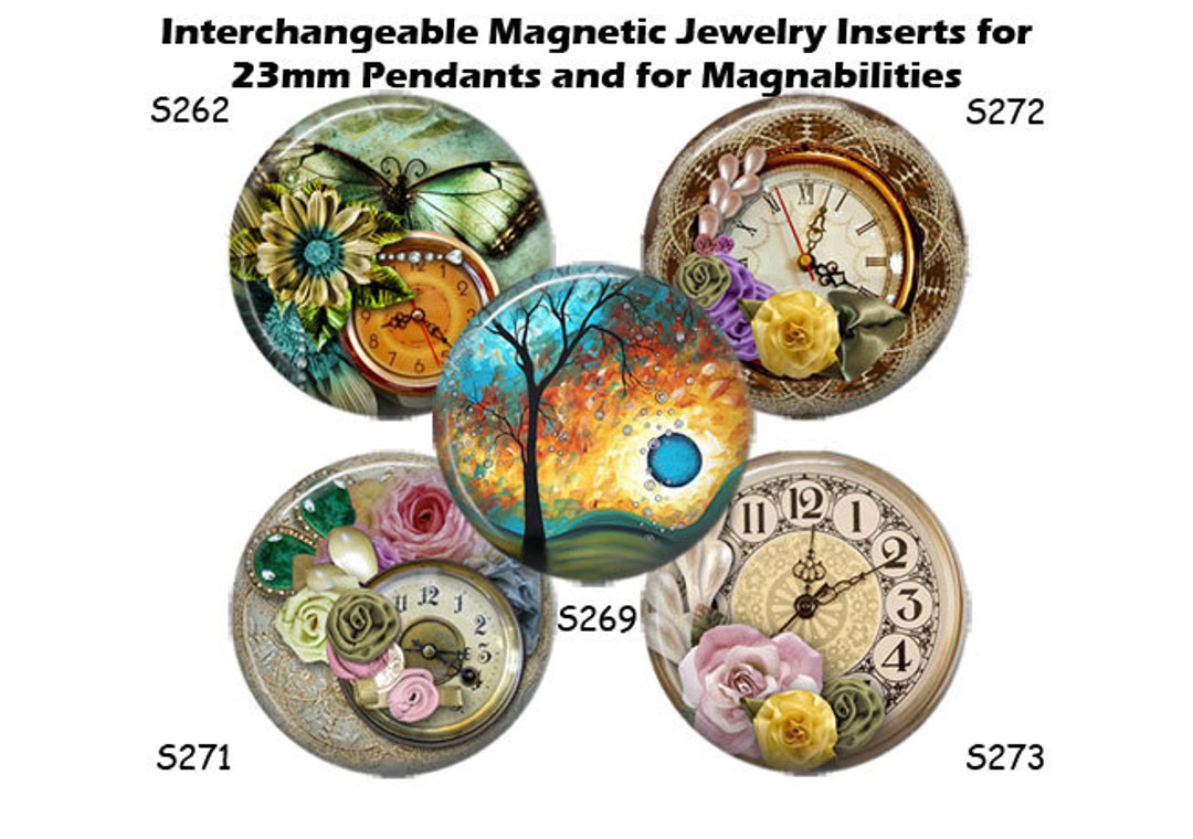 Interchangeable Magnet Jewelry Inserts: 23mm Pendants, Magnabilities ...