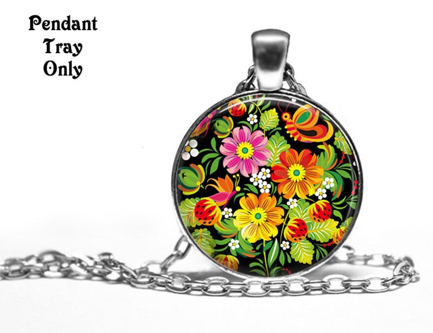 23mm Pendant Tray for 1 Interchangeable Magnetic Button Jewelry Inserts ...