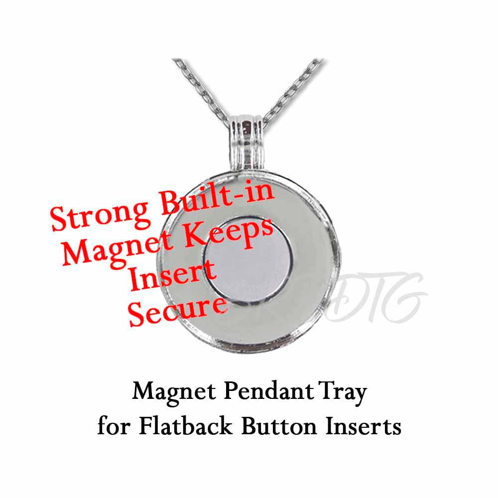 Magnetic Pendant With Built-in Magnet for 1 Flatback Jewelry Inserts ...