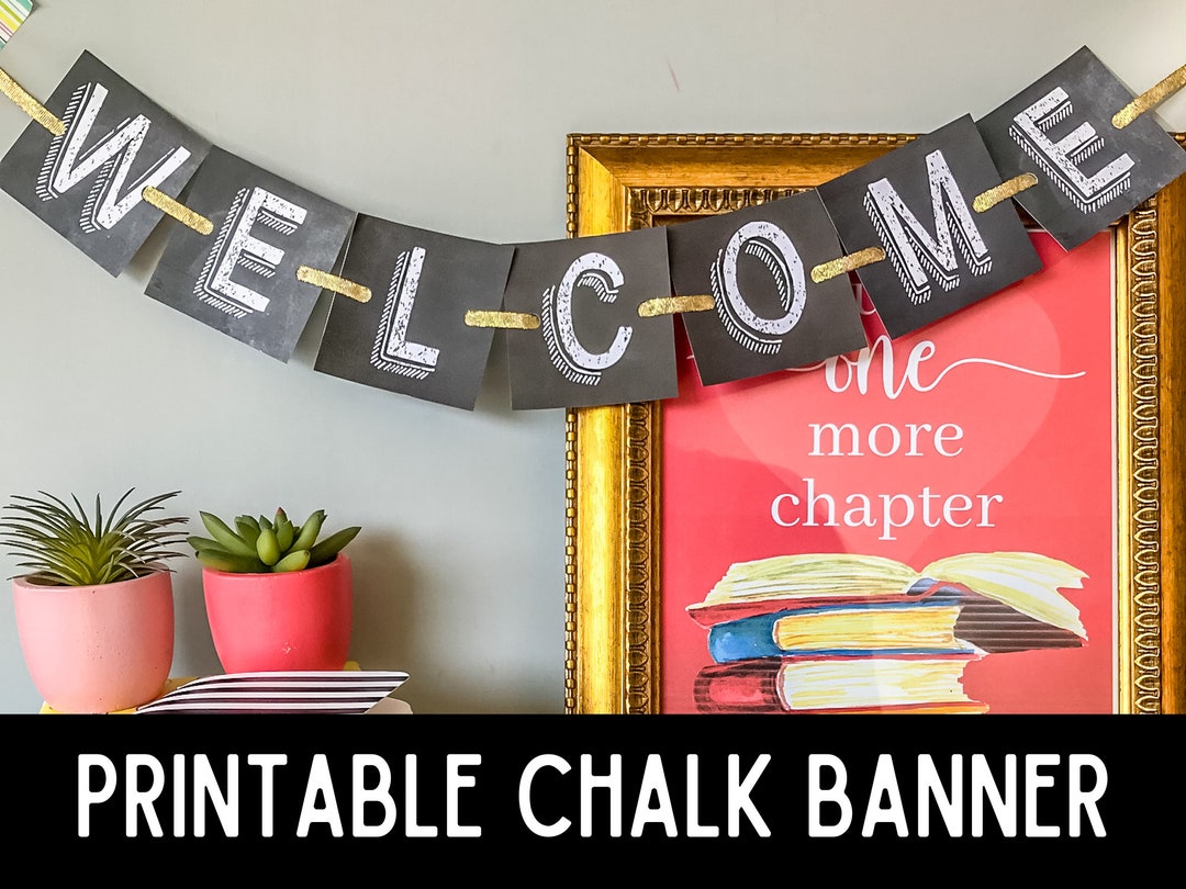 Printable Chalk Letter Banner, ABC Banner, Printable Back to School ...