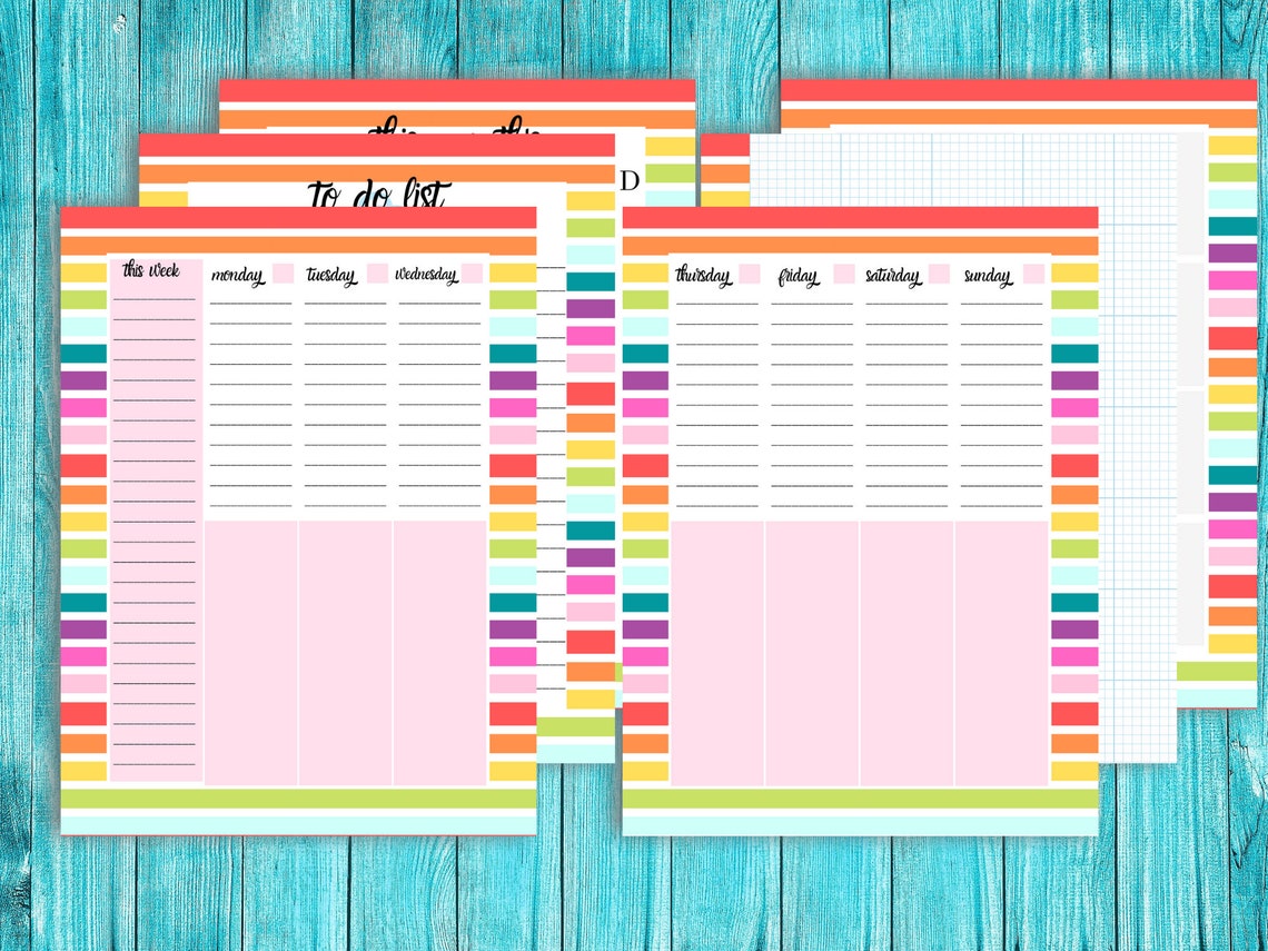 Printable Happy Planner Inserts Planner Inserts Rainbow Day | Etsy