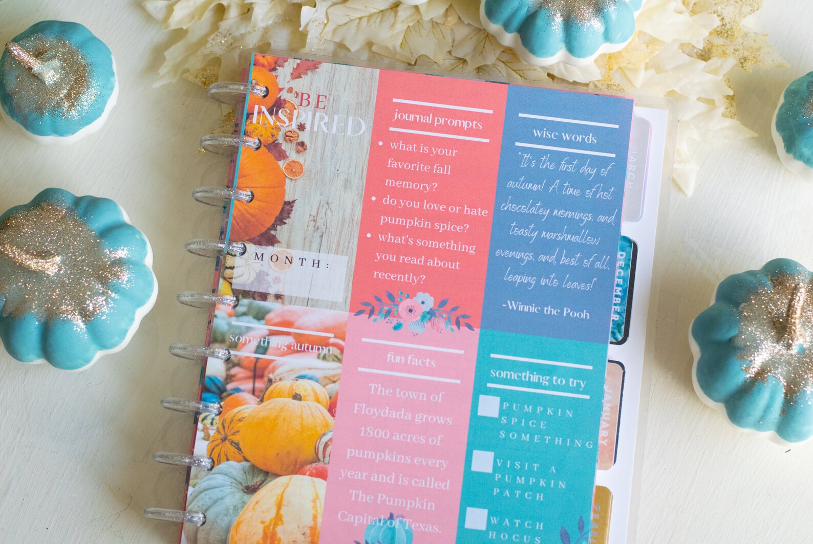 Printable Fall Pumpkins Happy Planner Inserts Planner | Etsy