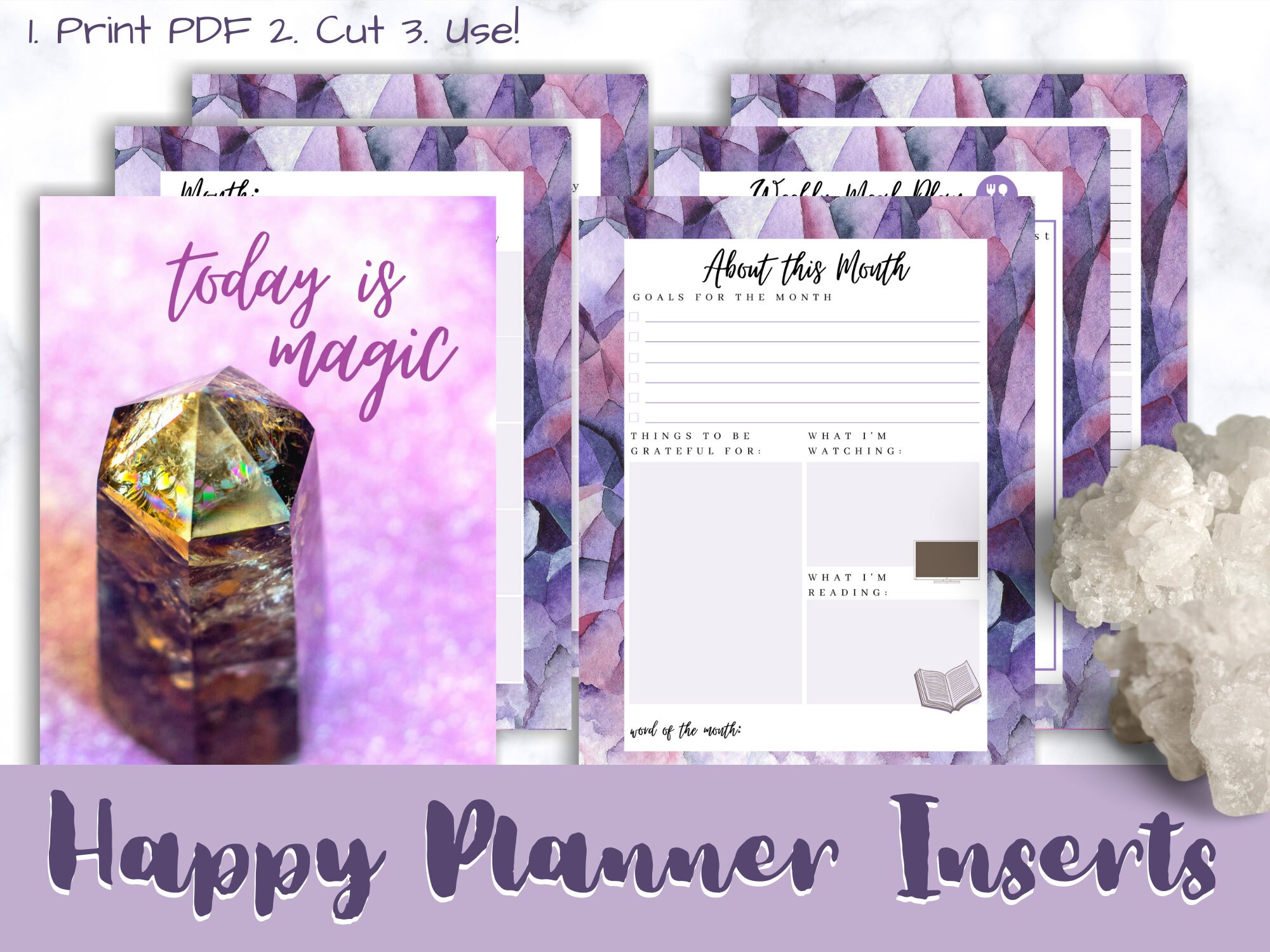 Printable Happy Planner Inserts Planner Inserts Crystal Day | Etsy