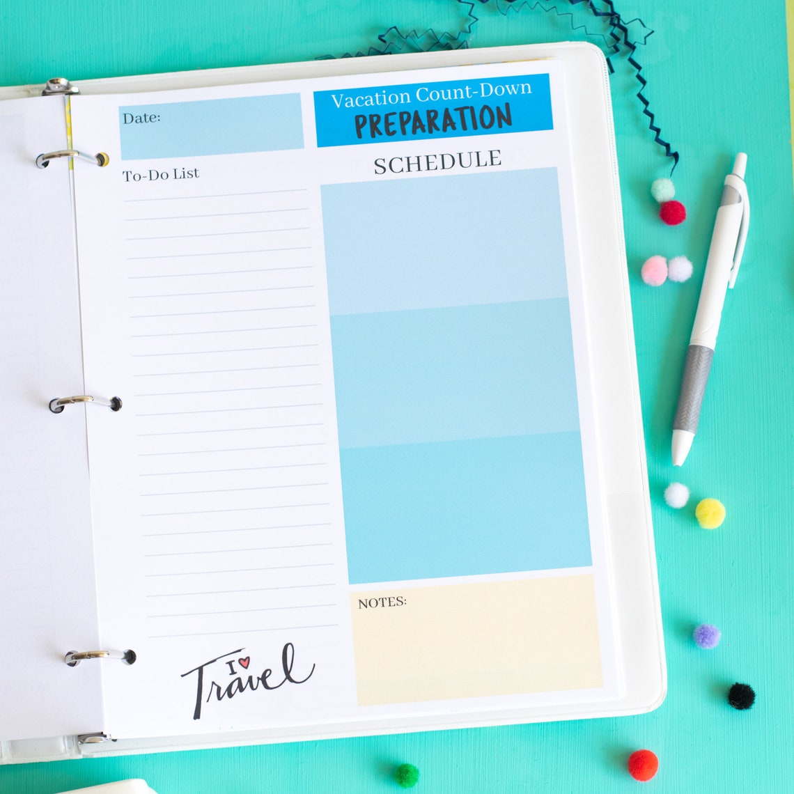 Printable Vacation Planner Binder: 8.5x11 Travel Planning Pages ...