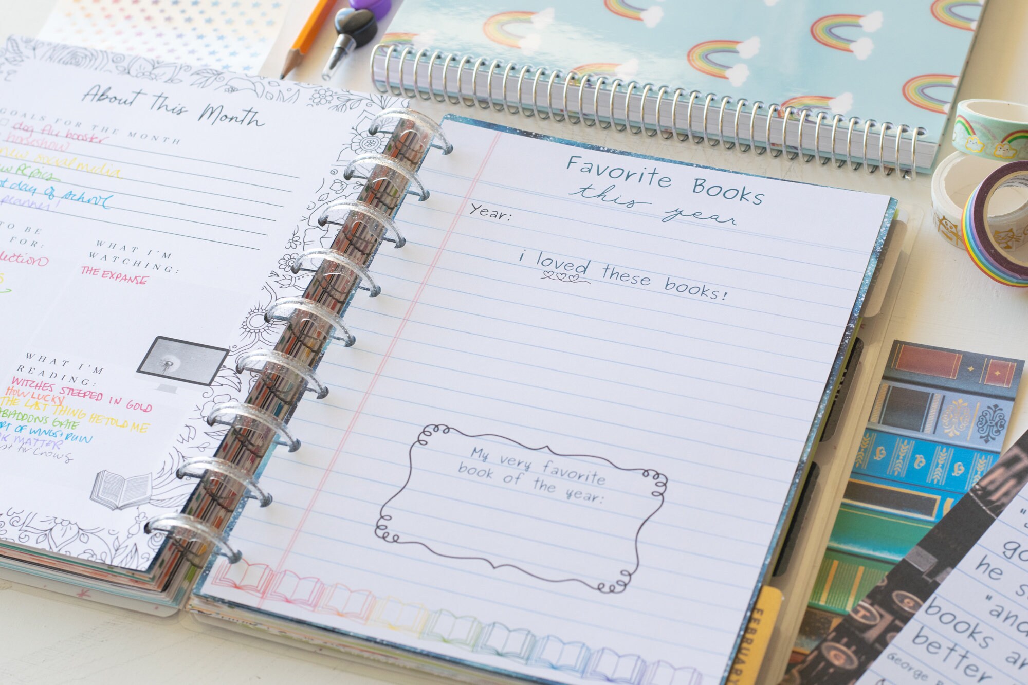 Classic Happy Planner Book Journal Inserts: Reading List Tracker (PDF ...