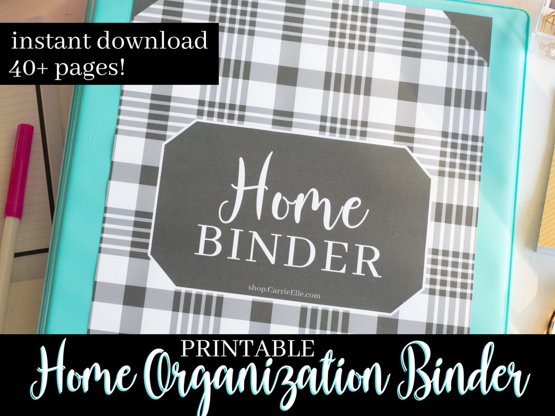 Printable Black and White Home Organization Binder, Printer-friendly ...