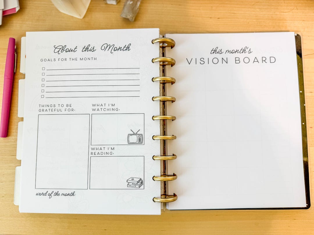 PRINTED Black and White Minimalist Planner Inserts (available in ...