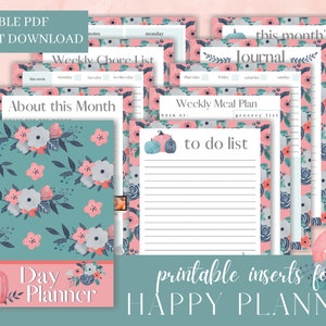 Printable Fall Pumpkins Happy Planner Inserts, Planner Inserts, Pink ...