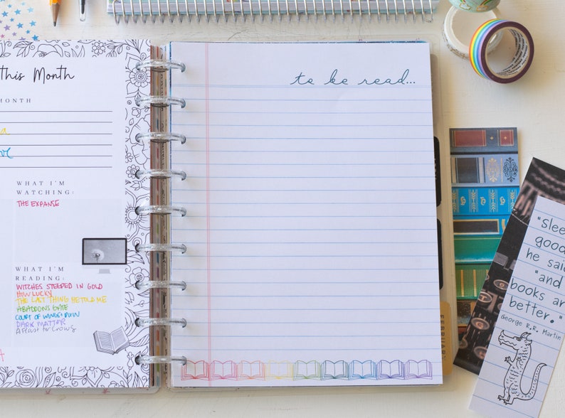 Classic Happy Planner Book Journal Inserts: Reading List Tracker (PDF ...