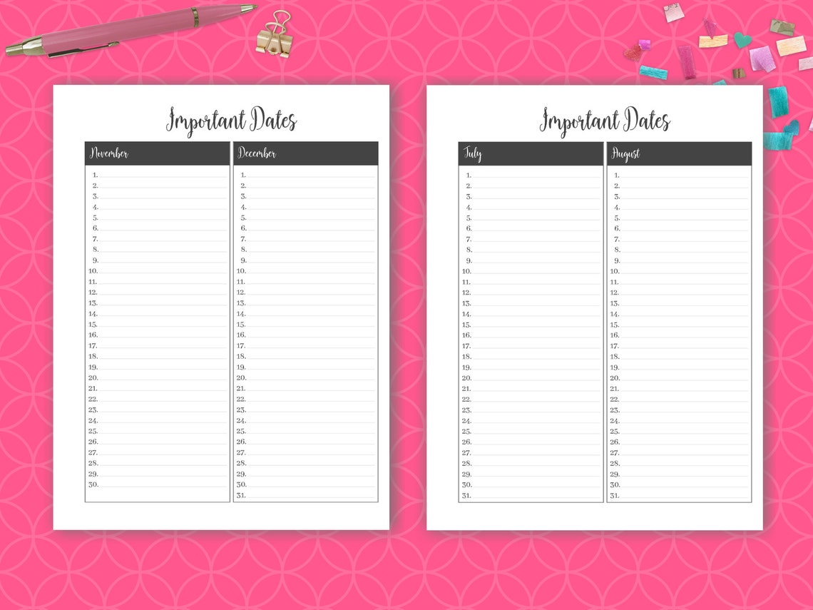 Printable Day Planner: Life Planner Binder Pages (8.5x11) (PDF) - Etsy