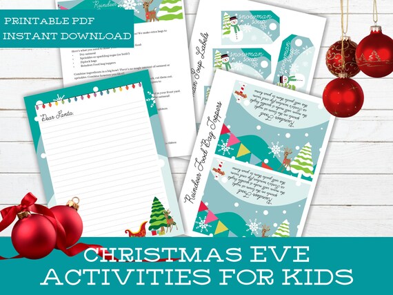Printable Christmas Eve Kit for Kids Printable Reindeer Food | Etsy