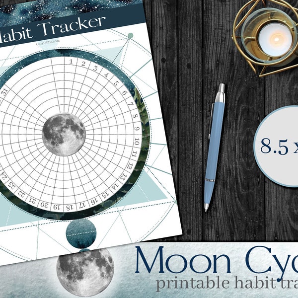 Moon and Habit Tracker Printable - Etsy