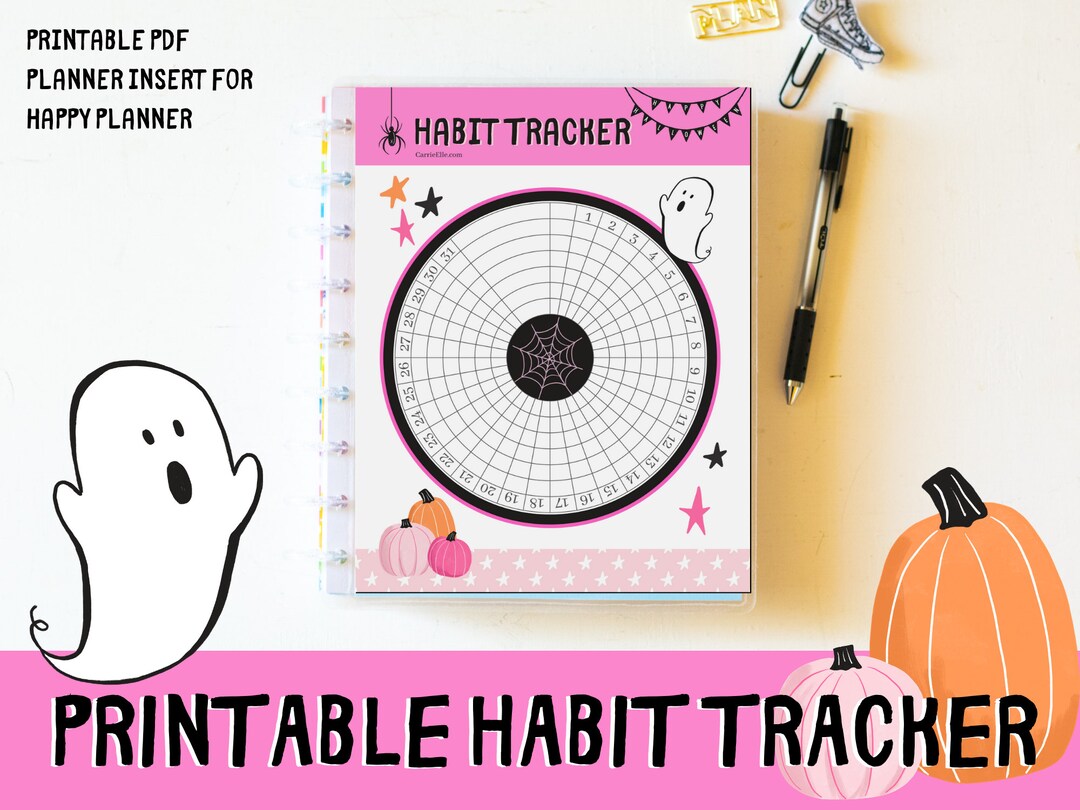 Printable Halloween Habit Tracker for Happy Planner, Happy Planner ...