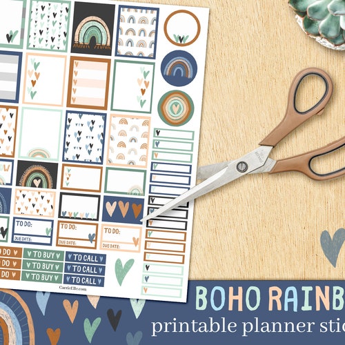 Fall Doodle Digital Papers Boho Rainbow Digital Paper Pack | Etsy