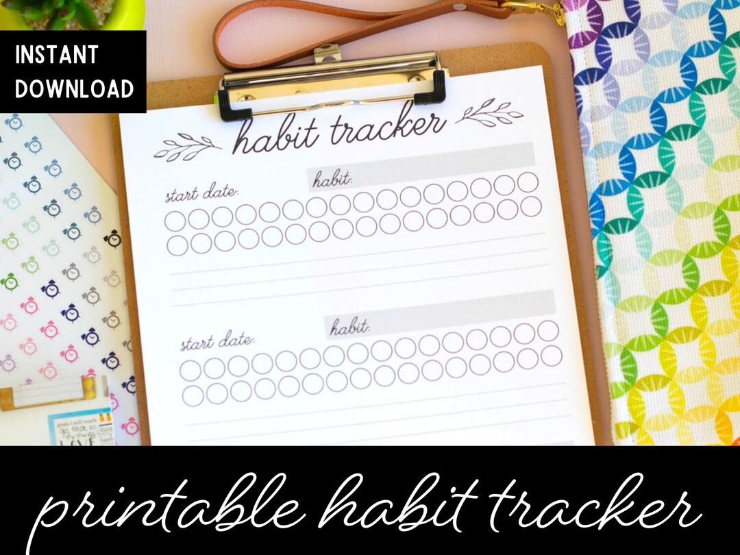 Printable Habit Tracker, 8.5x11 Habit Tracker, Habit Tracker for ...