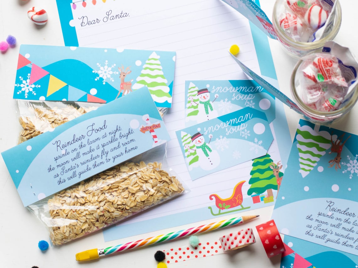Printable Christmas Eve Kit for Kids: Santa Letter, Reindeer Food ...