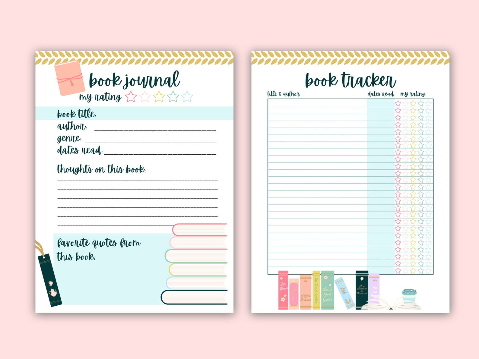 Printable A5 Book Planner Inserts, A5 Planner Inserts, Book Planner ...