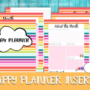 Printable Happy Planner Inserts, Planner Inserts, Rainbow Day Planner ...