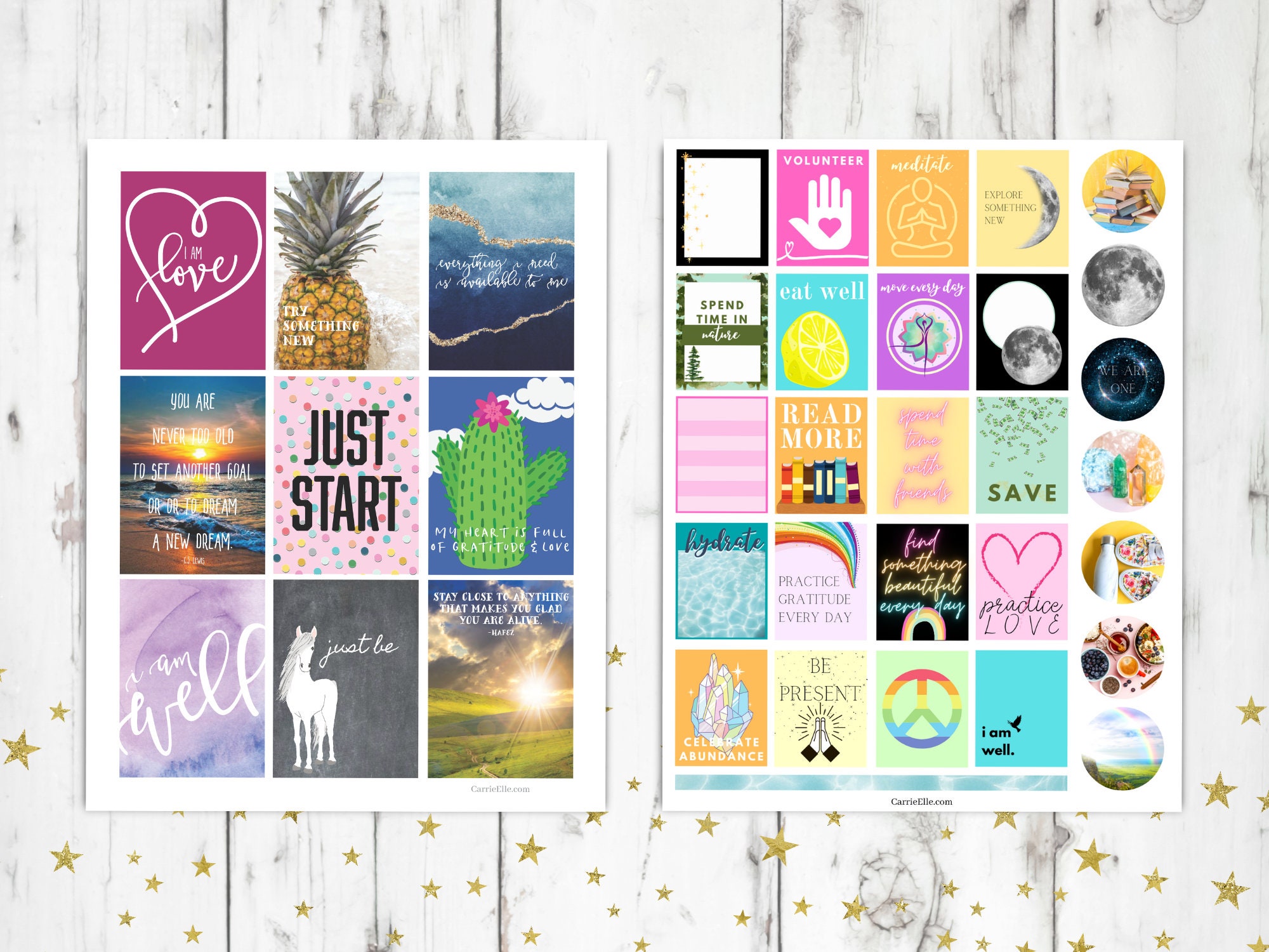 Guided Vision Board Kit: Printable Templates & Stickers (PDF) - Etsy