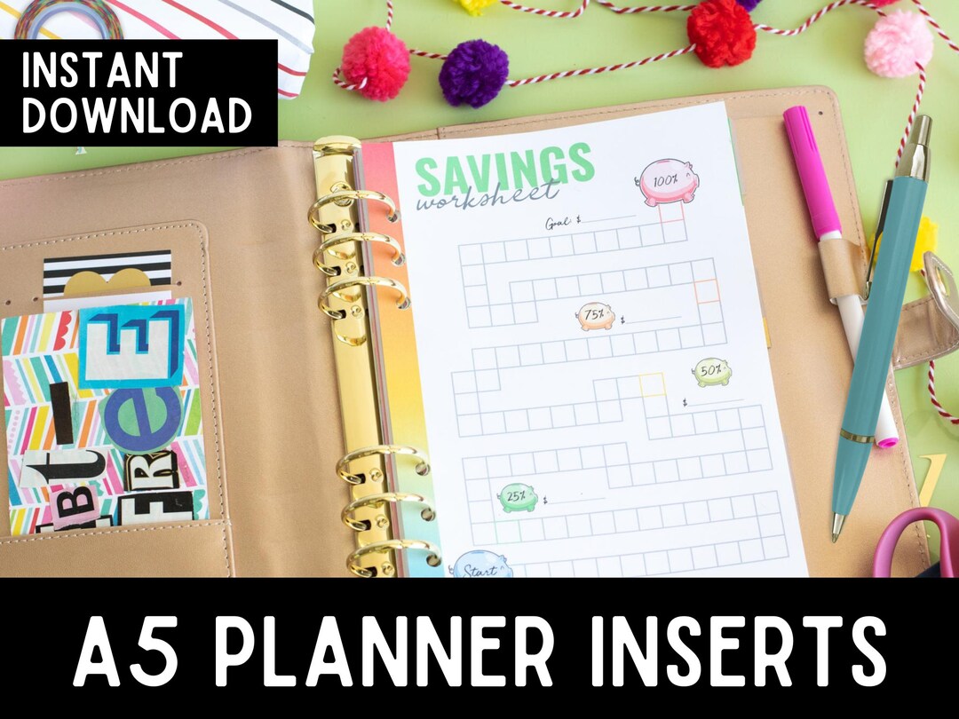 Printable Savings Worksheet, A5 Savings Worksheet, Savings Goals ...