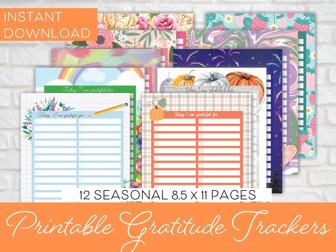 Printable 8.5x11 Gratitude Tracker, Daily Gratitude Printable ...