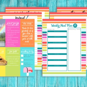 Printable Happy Planner Inserts, Planner Inserts, Rainbow Day Planner ...
