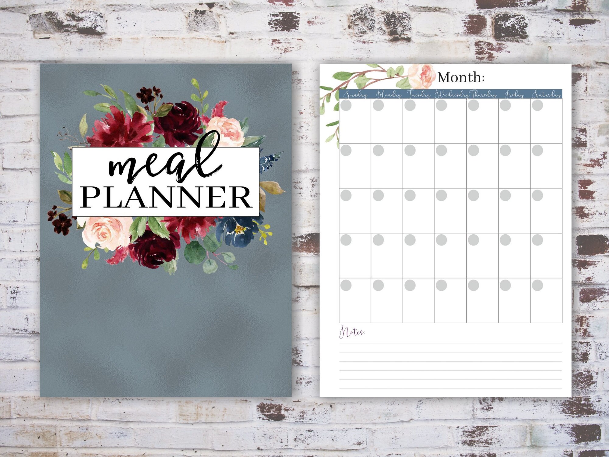 Printable Fall Meal Planner meal planning binder digital | Etsy