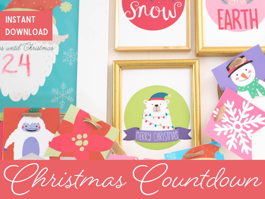 Printable Christmas Countdown, Printable Christmas Decor, Christmas ...