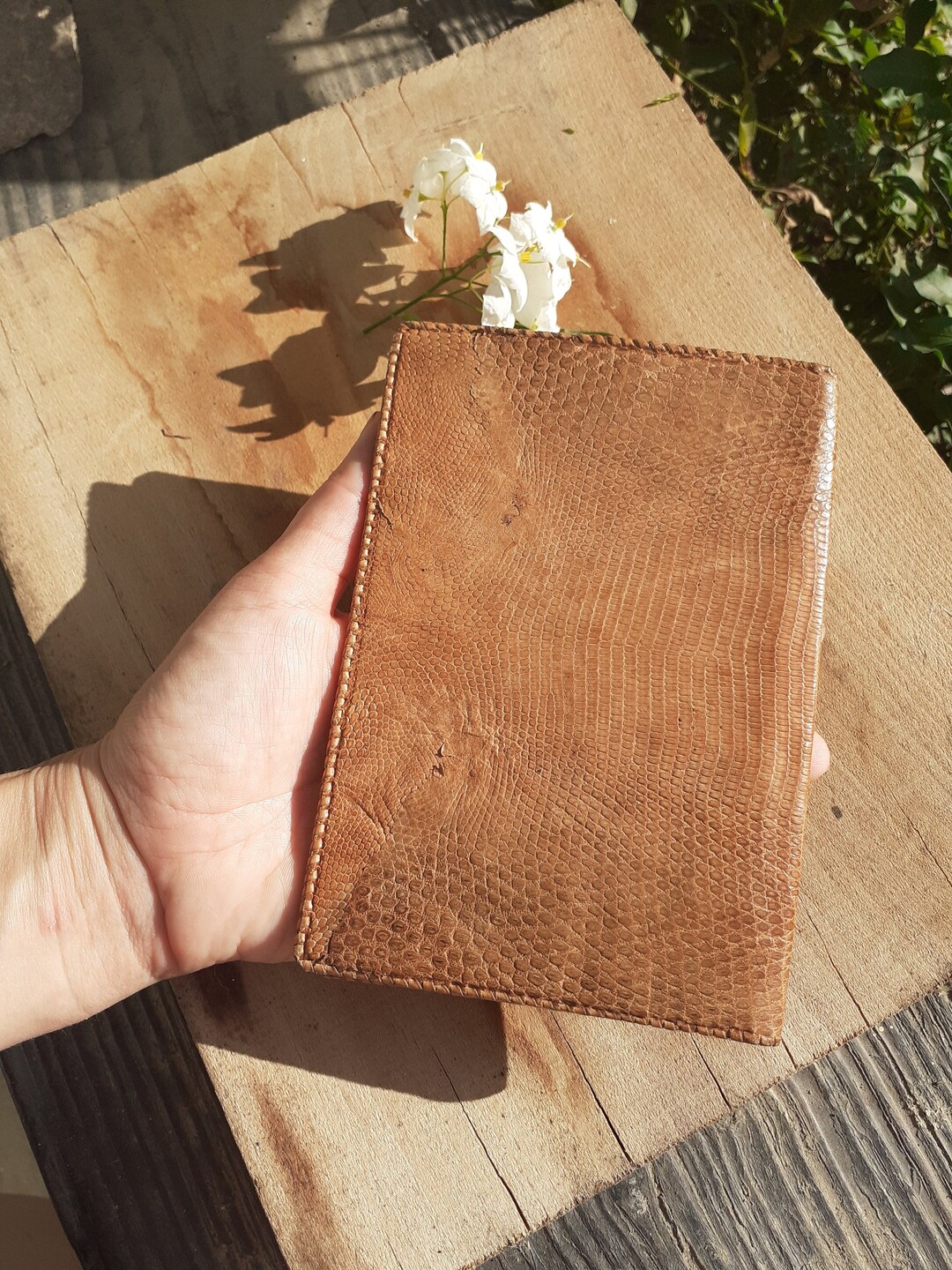 African Beige Snakeskin Slim Wallet Handmade Elegance With Exotic Flair ...