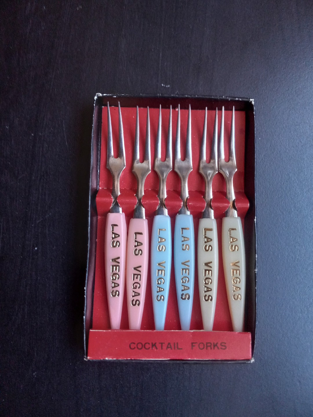 Las Vegas Set of Six Mini Cocktail Forks - Etsy