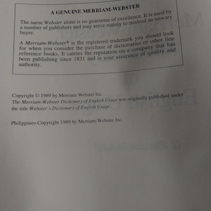 The Merriam-webster Dictionary of English Usage - Etsy