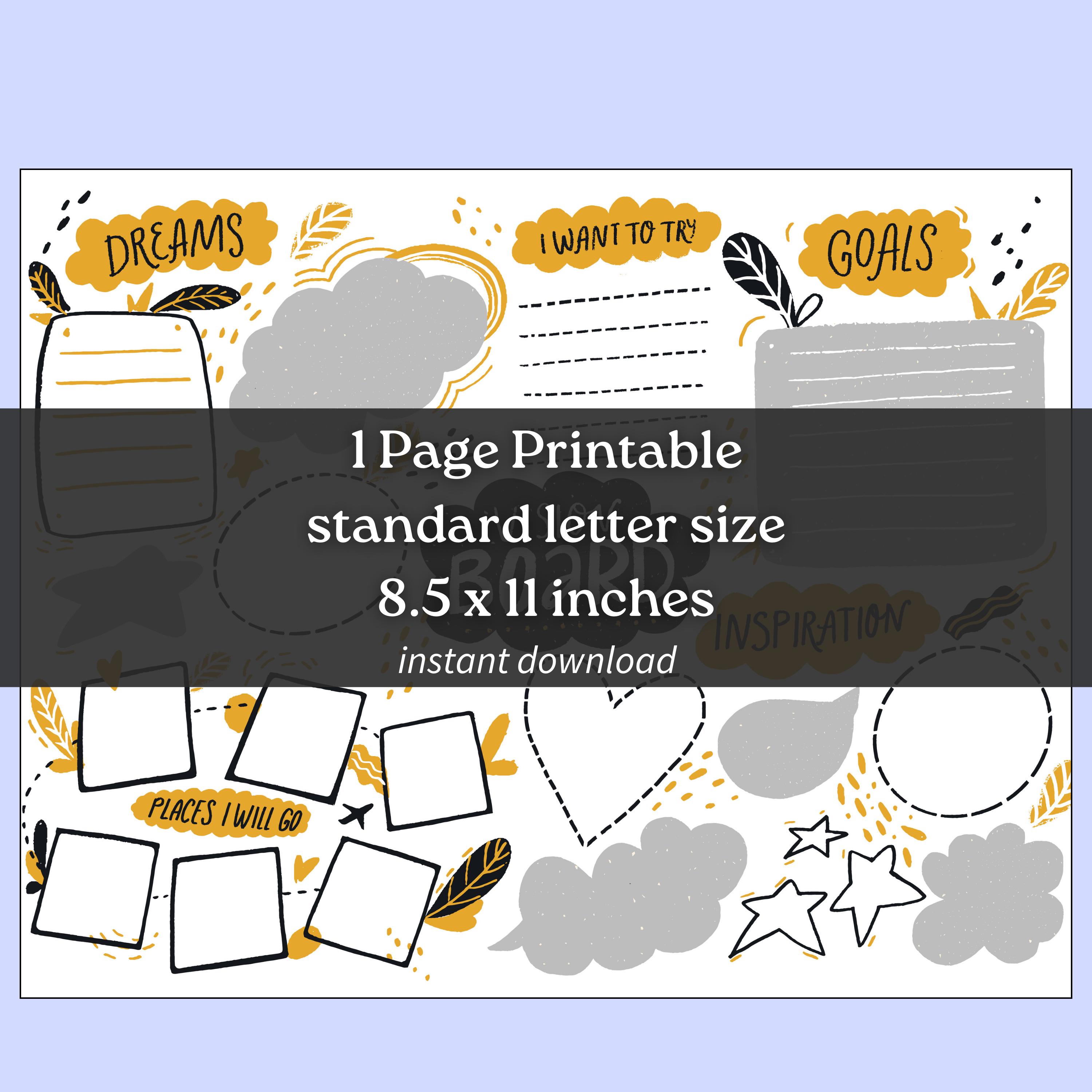 2025 Vision Board Printable Goal Setting Manifestation Planner Dream ...