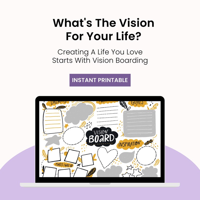 2025 Vision Board Printable Goal Setting Manifestation Planner Dream ...