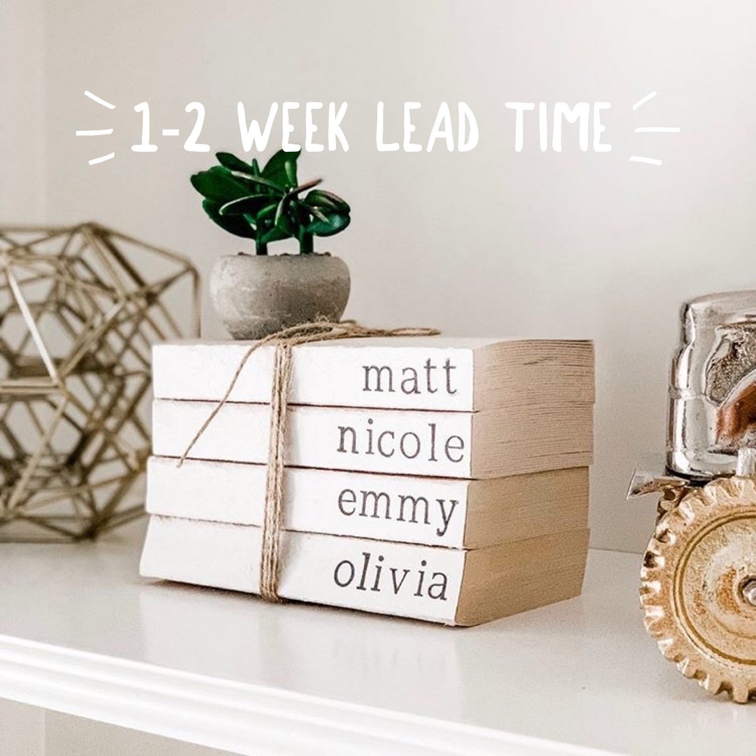 Bookstacks With Names - Etsy