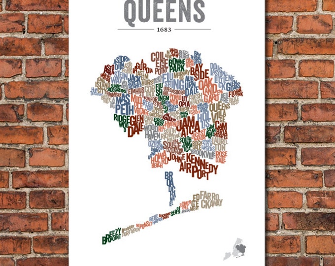 The Boroughs of New York City Series Queens, Art Print - Etsy