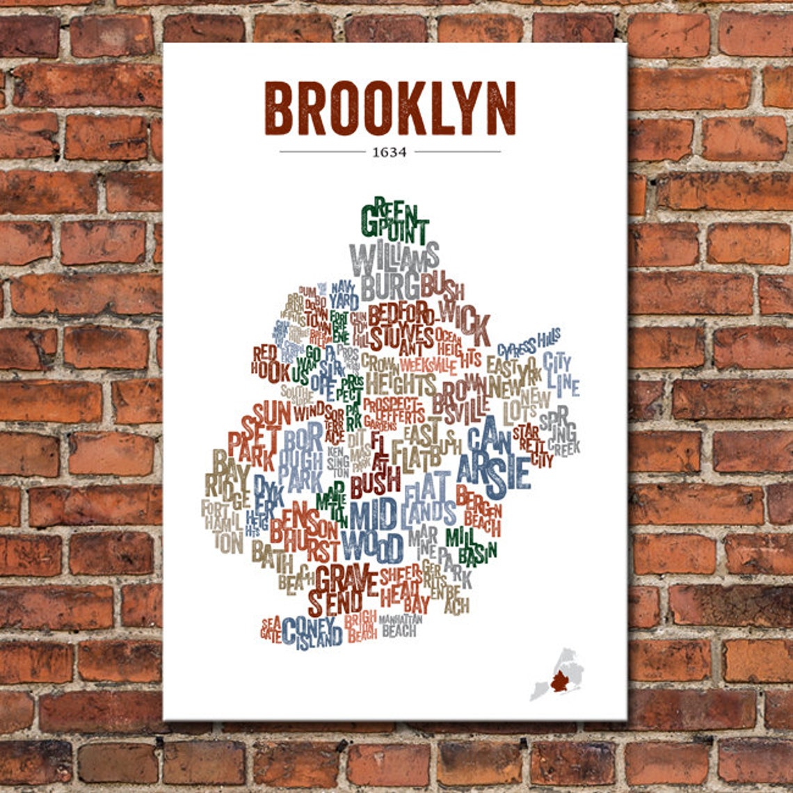 The Boroughs of New York City Series Brooklyn, Art Print - Etsy