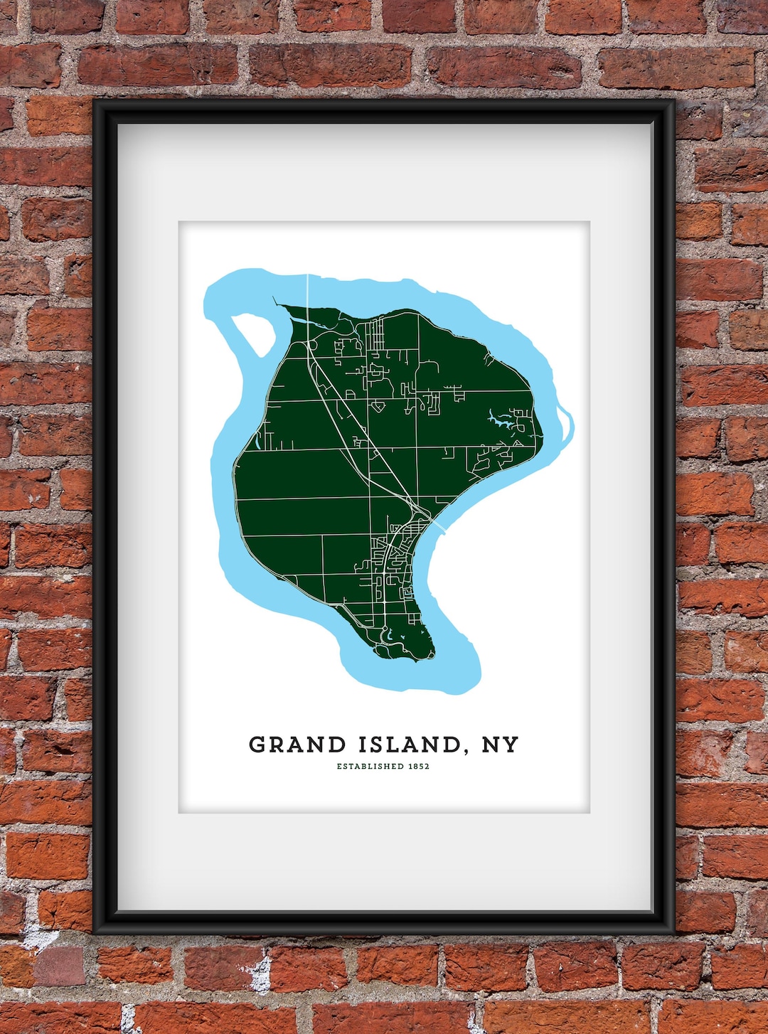 Map of Grand Island, NY Art Print - Etsy