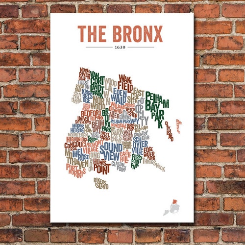 The Bronx Map Print New York City NYC NY USA Map Art Poster - Etsy