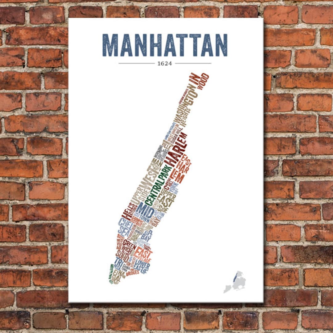 The Boroughs of New York City Series – Manhattan, Art Print - Etsy