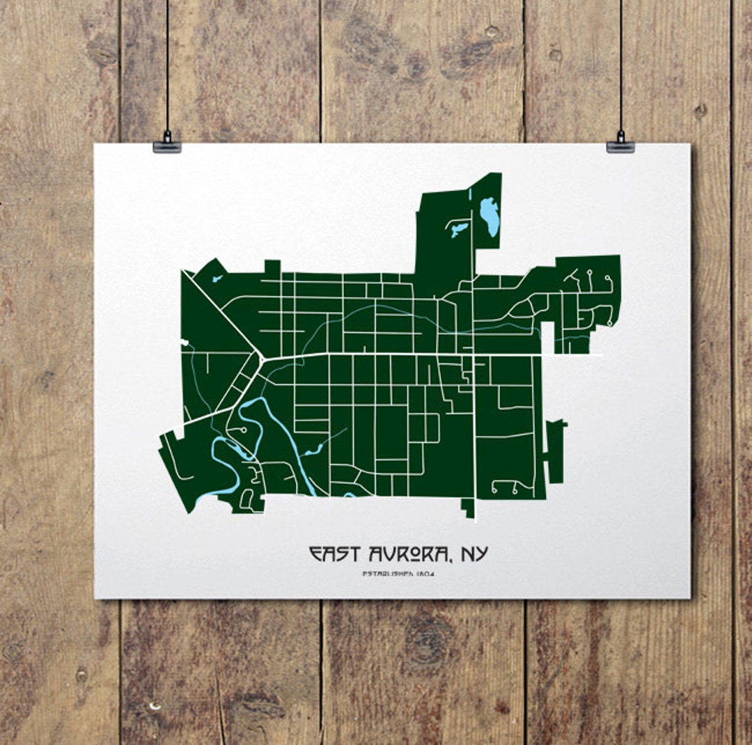 Map of East Aurora, New York, Art Print - Etsy
