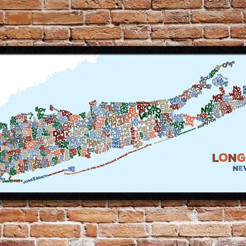 Long Island New York Map 11x14 | Etsy