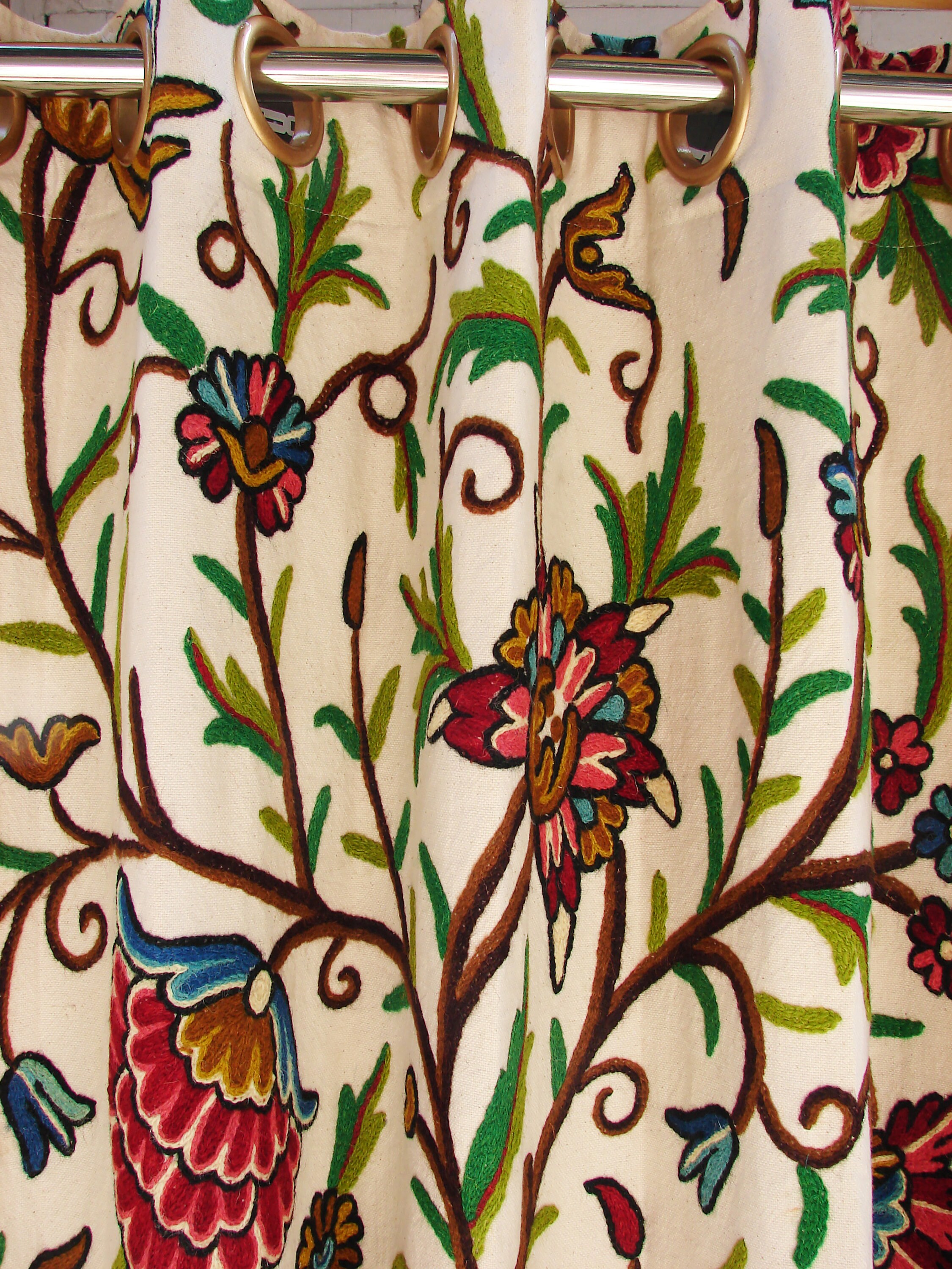 Crewel Curtains Made to Order Cotact Me for Quate. Jacobean - Etsy