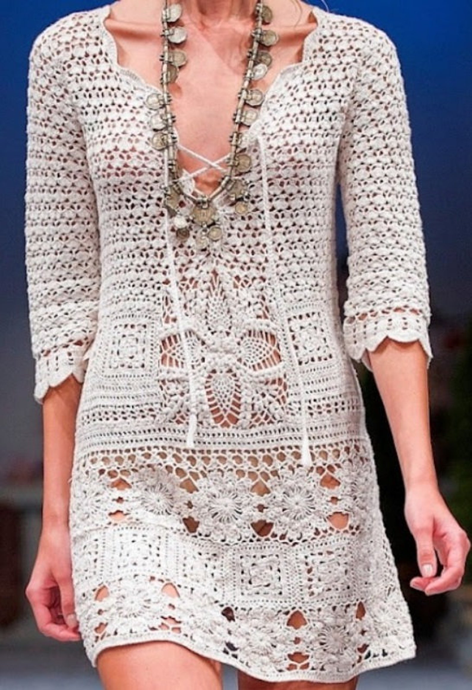 Crochet Dress Women Crochet Dress Bohemian Lace Dress Hand Crochet ...