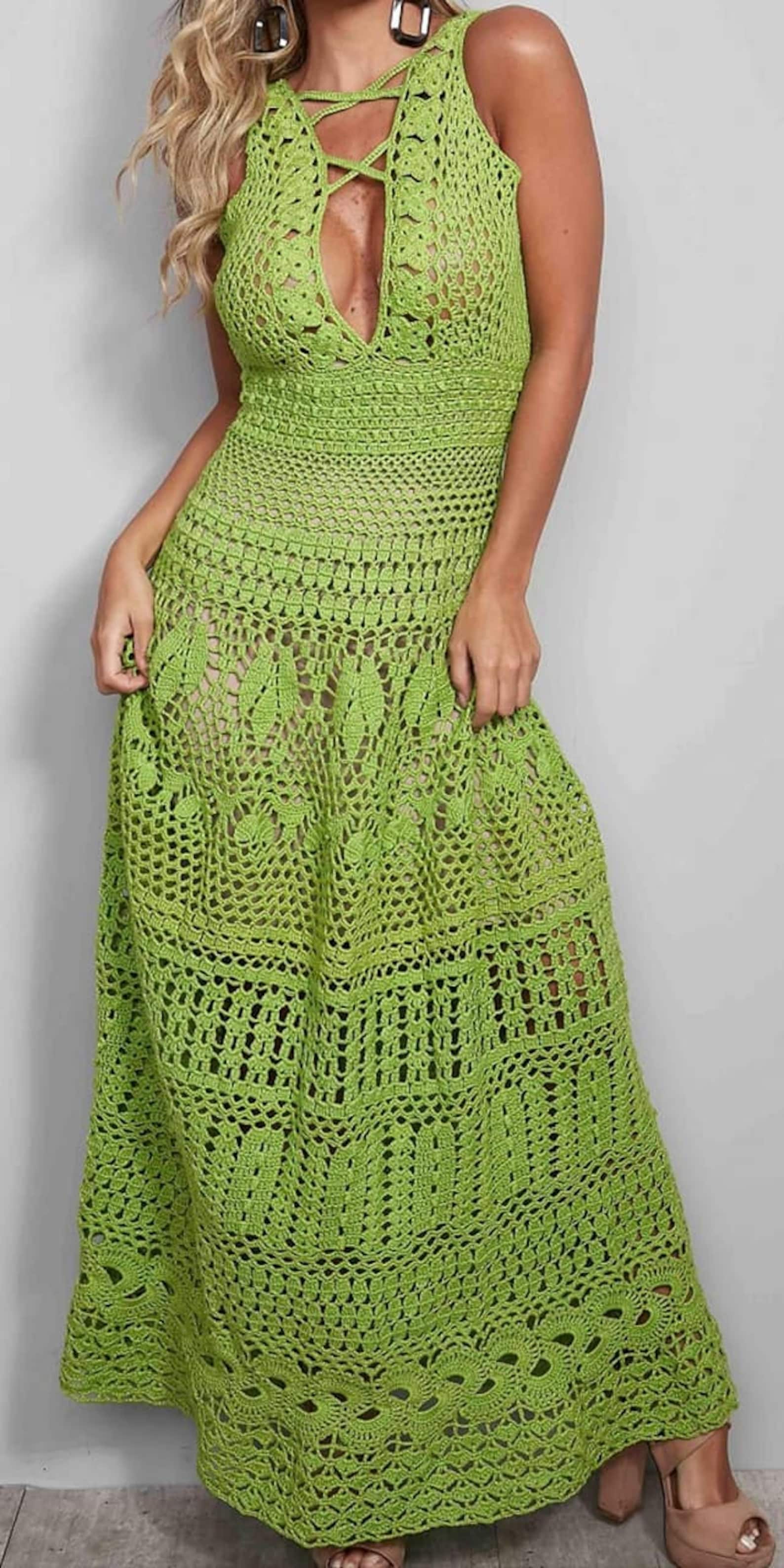 Crochet Dress Women Crochet Dress Bohemian Lace Dress Hand Crochet ...