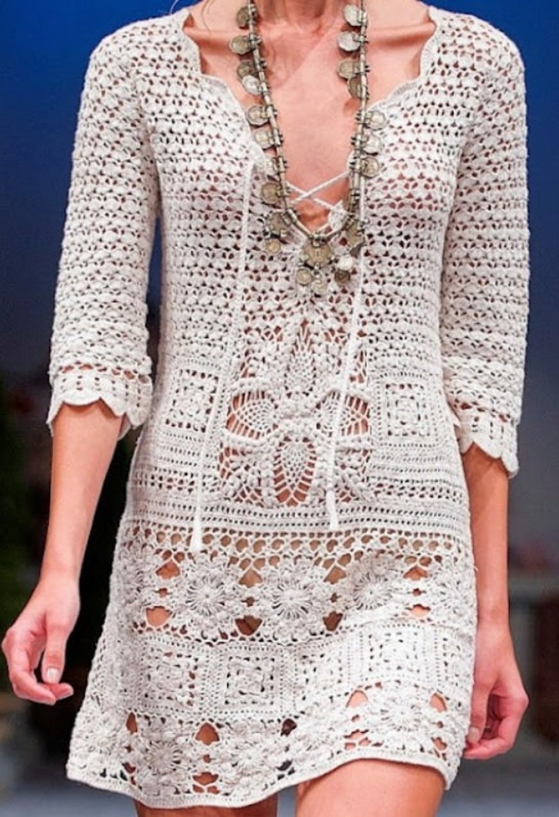 Crochet Dress Women Crochet Dress Bohemian Lace Dress Hand Crochet ...