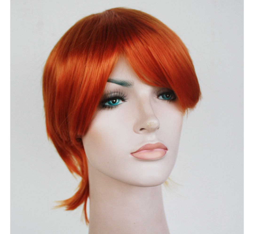 Burnt Orange Brown Short Wig for Women. Synthetic Short Hair. Daily ...
