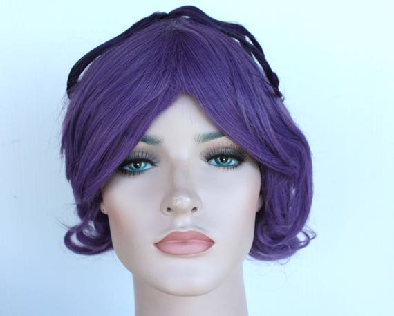 Short dark purple cosplay wig store