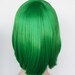 Grass Green Bob Wig With Bangs. Grass Green Short Synthetic Hair ...