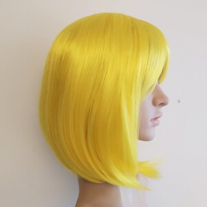 Yellow Bob Wig With Bangs for Women. Holiday Party Costume Yellow Bob ...