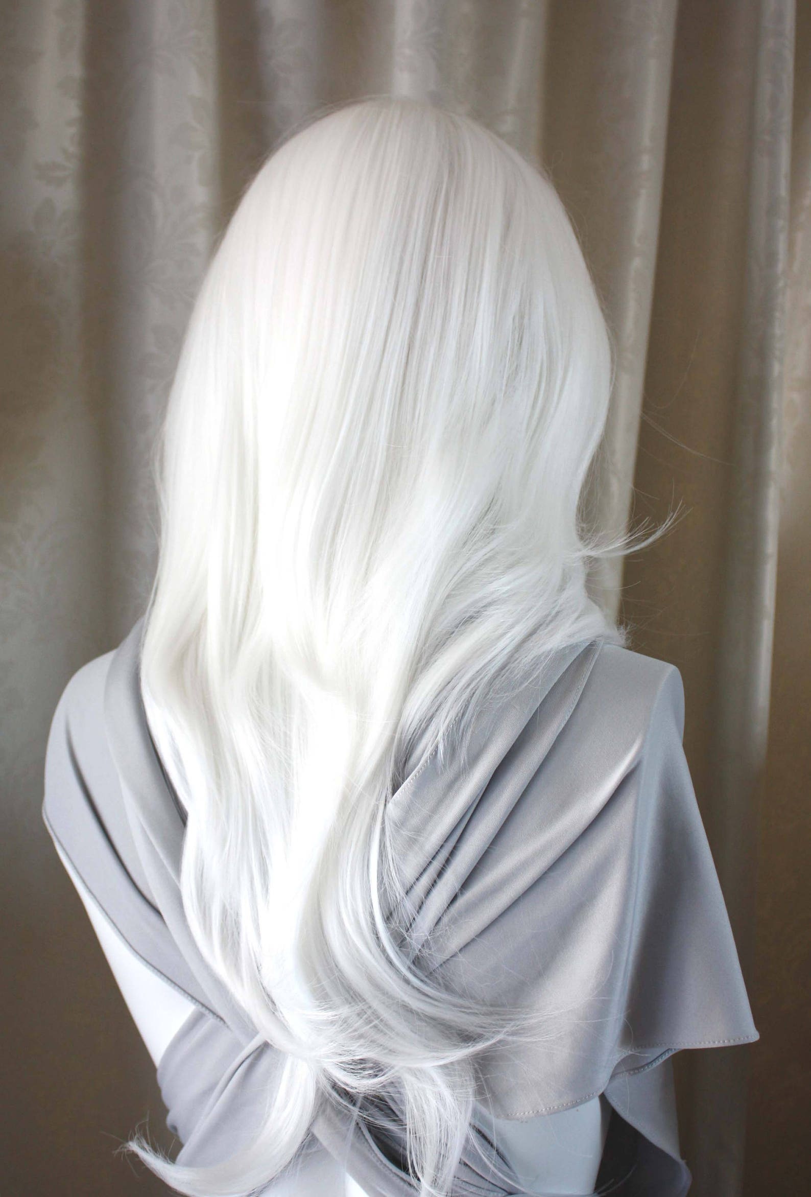 Long White Wavy Wig for Women. Synthetic High Quality Hair. - Etsy